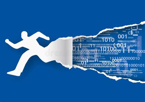 Fast Internet Conection Man And Binary Codes Stock Vector
