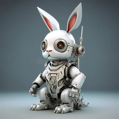 A Robot Bunny With A Gun In Its Hand Generative Ai Image Stock Illustration Illustration Of