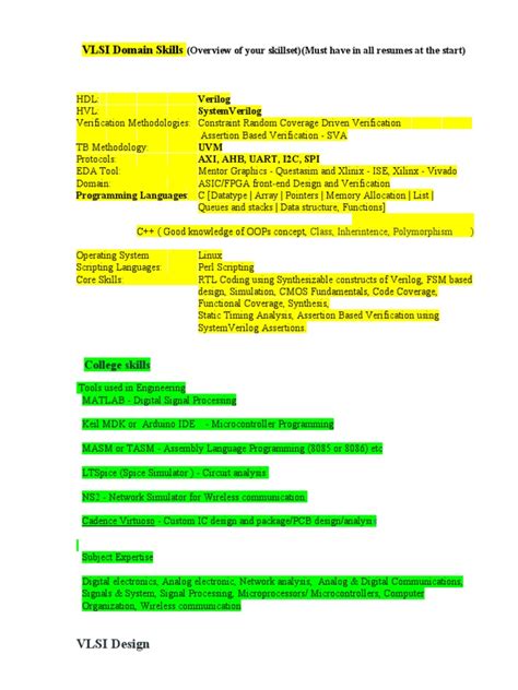 Technical Content Reference Resume Pdf Field Programmable Gate