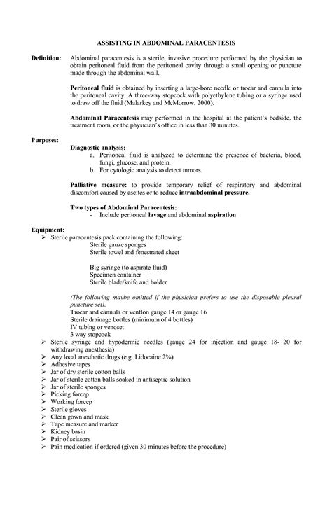Paracentesis Equipment