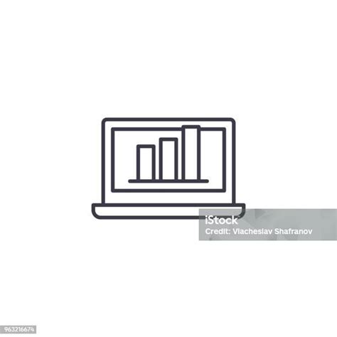 막대 그래프 선형 아이콘 개념입니다 막대 그래프 선 벡터 기호 상징 그림 3차원 형태에 대한 스톡 벡터 아트 및 기타 이미지 3차원 형태 가리기 개념 Istock