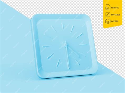 Premium Psd Sleek Blue Square Wall Clock 430 Four Thirty Half Past 4