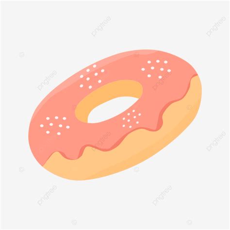 Cartoon Pink Donut Vector Illustration Donut Clipart Cartoon Clipart