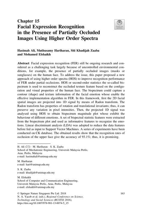Pdf Facial Expression Recognition In The Presence Of Partially Occluded Images Using Higher