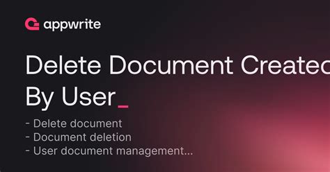 Delete Document Created By User Threads Appwrite