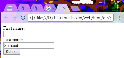 Form Text In Html T4Tutorials