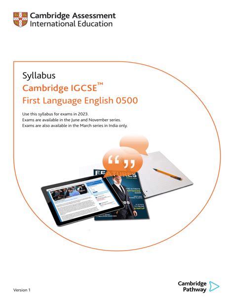 Cambridge Igcse First Language English 0500 Syllabus 2023