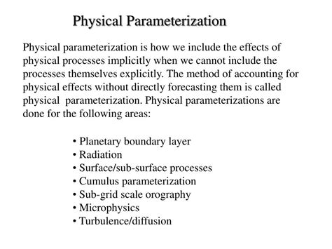 Ppt Numerical Weather Prediction Model Physics P Art Powerpoint Presentation Id 1480778