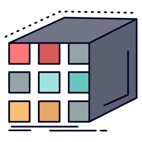 Abstract Aggregation Cube Dimensional Matrix Icon