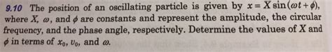 solved 9 10 the position of an oscillating particle is given