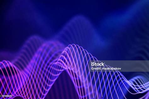 3d 사운드 파도입니다 큰 데이터 추상 시각화입니다 3차원 형태에 대한 스톡 벡터 아트 및 기타 이미지 3차원 형태 가상현실 개념 Istock