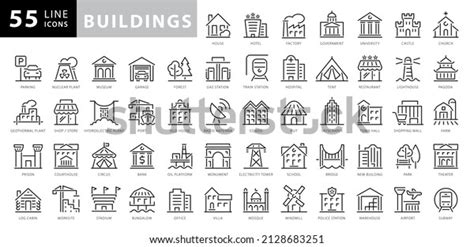Building Minimal Thin Line Web Icon Stock Vector Royalty Free