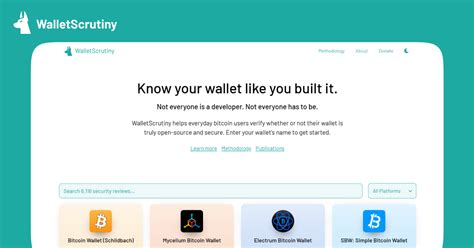 Walletscrutiny Bitcoin Design