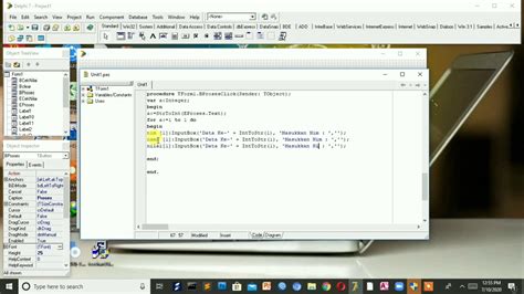 pemrograman array pada delphi 7 zulkifri youtube