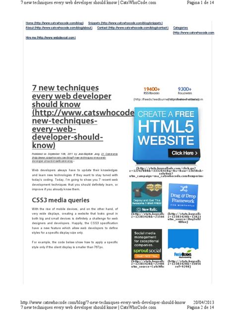 7 New Techniques Every Web Deve Pdf Java Script Cascading Style Sheets