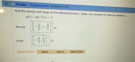 solved find the domain and range of the following function
