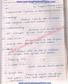 Math Lesson Plan For B Ed Students On Surface Area Of Cube And Surface Area Of Cuboid Free