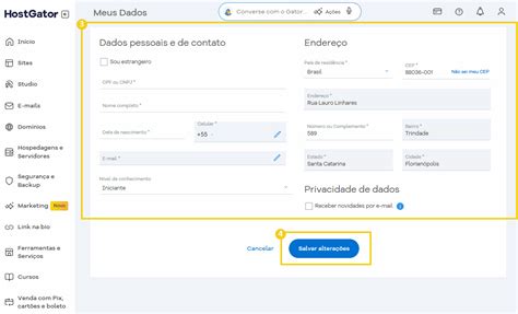 Como Alterar Os Dados Cadastrais No Portal Do Cliente Ajuda Hostgator