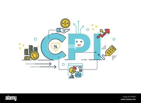 Cpi Consumer Price Index Word Lettering Typography Design Illustration With Line Icons And