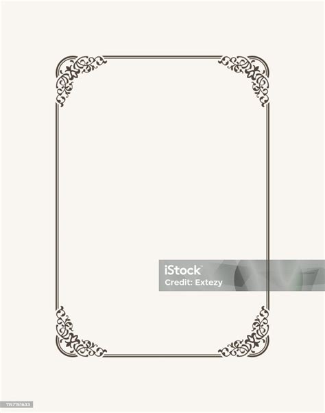 빈티지 붓글씨 프레임입니다 초대 졸업장 인증서 엽서의 흑백 벡터 테두리 0명에 대한 스톡 벡터 아트 및 기타 이미지 0명 골동품 교육 Istock