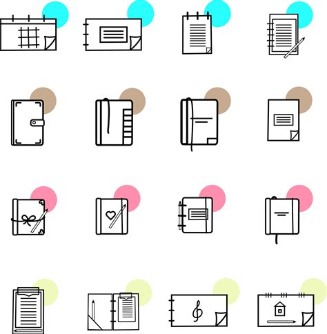 Types Of Notebooks Illustration Vector On A White Background 13904859 Vector Art At Vecteezy