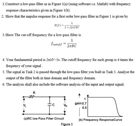 Solved 1 Construct A Low Pass Filter As In Figure 1a
