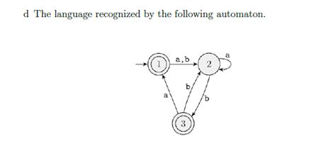 solved d the language recognized by the following automaton