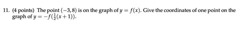 Solved Points The Point Is On The Graph Of Chegg Com
