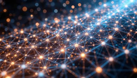 Abstract Network Visualization Glowing Nodes And Interconnections In A Digital World Stock