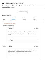 Ch 5 Sampling Practice Quiz 1 Pdf Ch 5 Sampling Practice Quiz Due No Due Date Points 10
