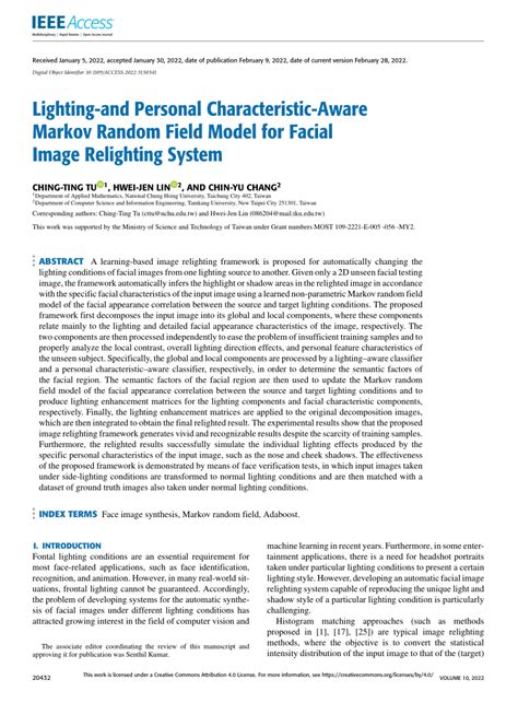 Pdf Lighting And Personal Characteristic Aware Markov Random Field Model For Facial Image