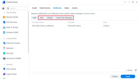 How Can I Configure The Microsoft Teams Webhook To Receive Dsm System