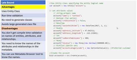 early binding v s late binding in dynamics 365 custom code softchief learn