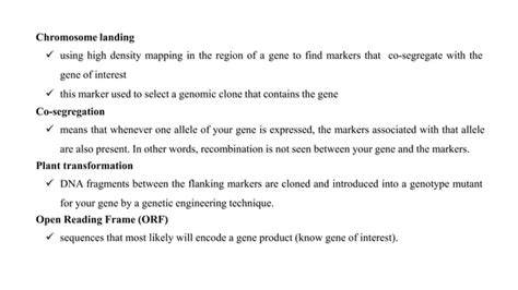Map Based Gene Cloning In Plant Pptx Genetics Science
