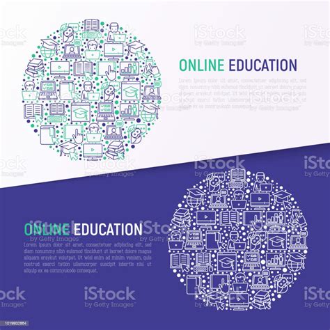 얇은 선 아이콘 원에 온라인 교육 개념 온라인 과정 세미나 전자도 서 비디오 회의 집 공부 졸업 컵에 현명한 올빼미 현대 벡터