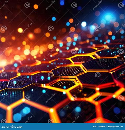 Representation Of Digital Blockchain With Glowing Energy Data Connections Stock Illustration