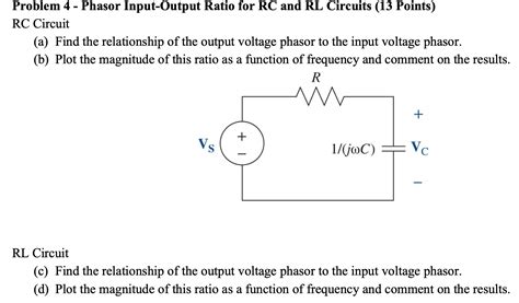 solved problem 4 phasor input output ratio for rc and rl