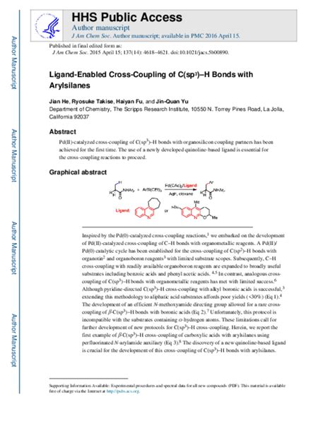 Pdf Ligand Enabled Cross Coupling Of Csp3h Bonds With Arylboron Reagents Via Pdiipd0