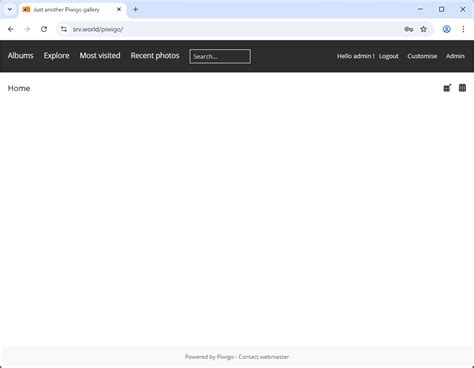 CentOS Stream Apache httpd フォトギャラリー Piwigo Server World