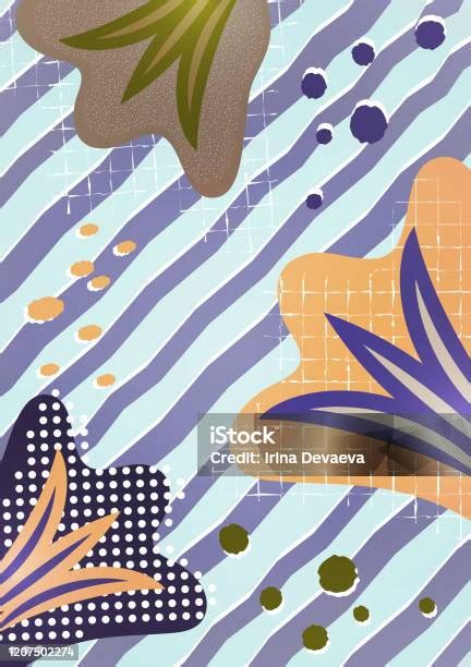 스트라이프 배경에 창조적 인 꽃 디자인 백합 꽃입니다 그래픽 식물 추상적 인 동기 패션 프린트의 텍스처 가리기에 대한 스톡 벡터 아트 및 기타 이미지 Istock