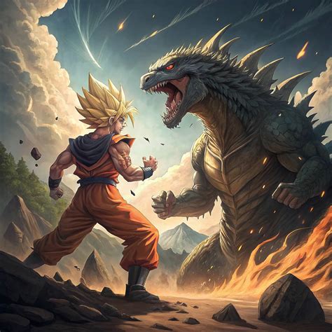 Goku Vs Godzilla By Mysterybeet On Deviantart