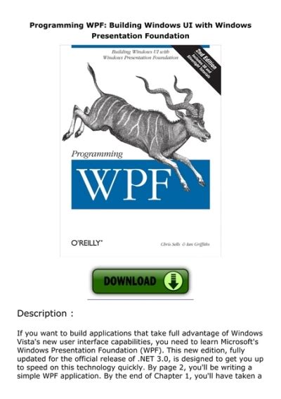 Pdf Programming Wpf Building Windows Ui With Windows Presentation