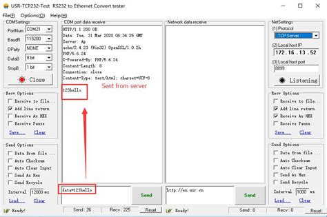Usr Tcp232 T2 Submits Data To The Web Server Via Get Pusr Iot