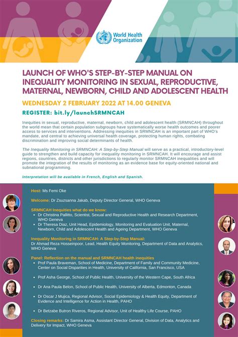Webinar Launch Of The Whos Step By Step Manual On Inequality Monitoring In Sexual