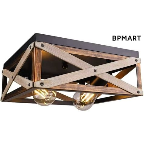 【clearance】！rustic Flush Mount Ceiling Light Fixture Farmhouse Light Fixtures Ceiling Two Light