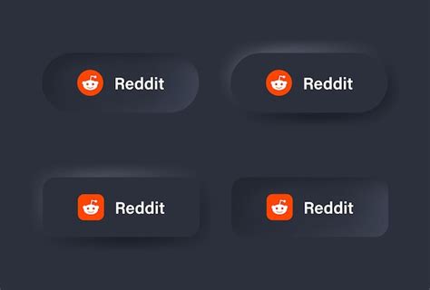 Premium Vector Neumorphic Reddit Logo Icon In Black Button For Social