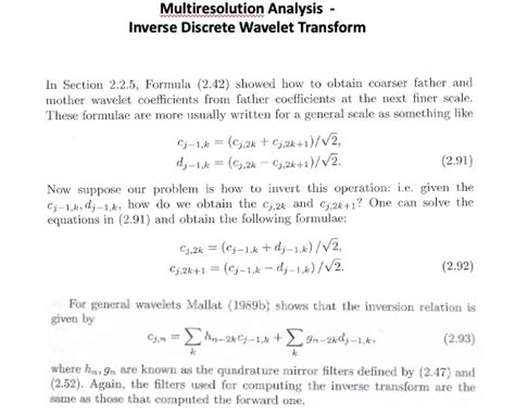 Solved A On The Lecture Slide Multiresolution Analysis Chegg