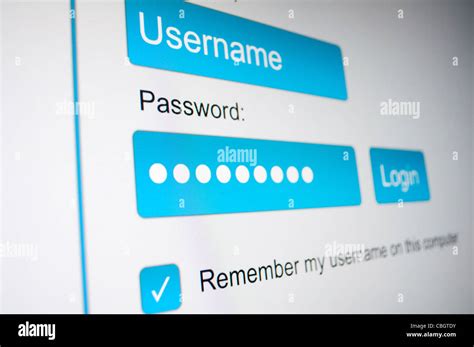 Login Box Username And Password In Internet Browser On Computer