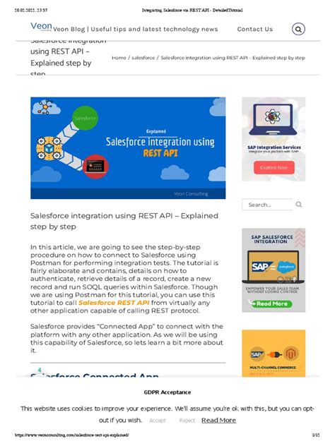 Integrating Salesforce Via Rest Api Detailedtutorial Pdf Internet