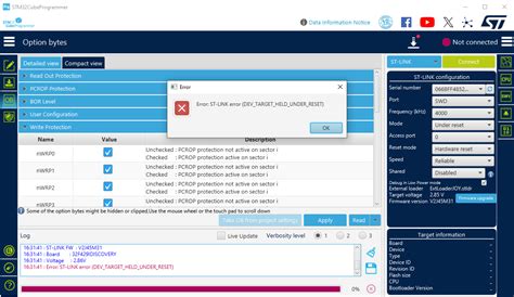 error failed to erase memory stmicroelectronics community